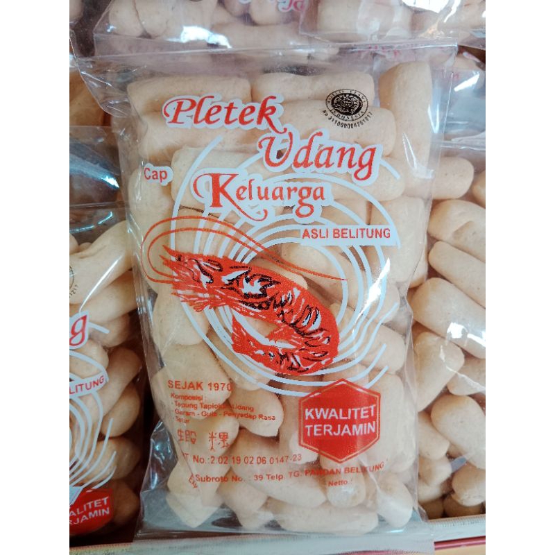 Jual getas pletek udang 250gr 100% Asli Belitung enak Cap Keluarga Ok ...