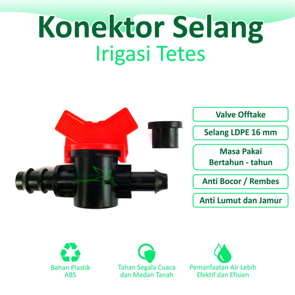 Jual Konektor Valve Offtake Selang LDPE 16 Mm Sistem Irigasi Hidroponik ...