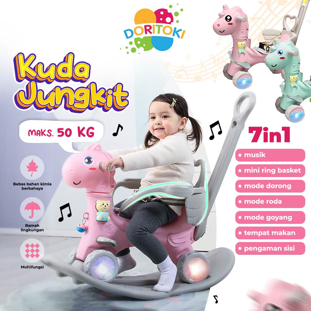 Jual Doritoki SNI Kereta Kuda Goyang Ayunan Mainan Dorong Kuda Kudaan ...