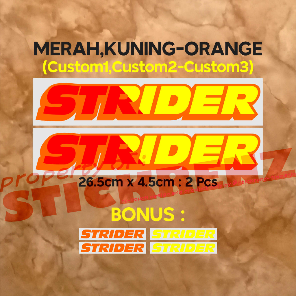 Jual Cutting Sticker Stiker Frame Sepeda Pushbike Strider 05 Custom ...