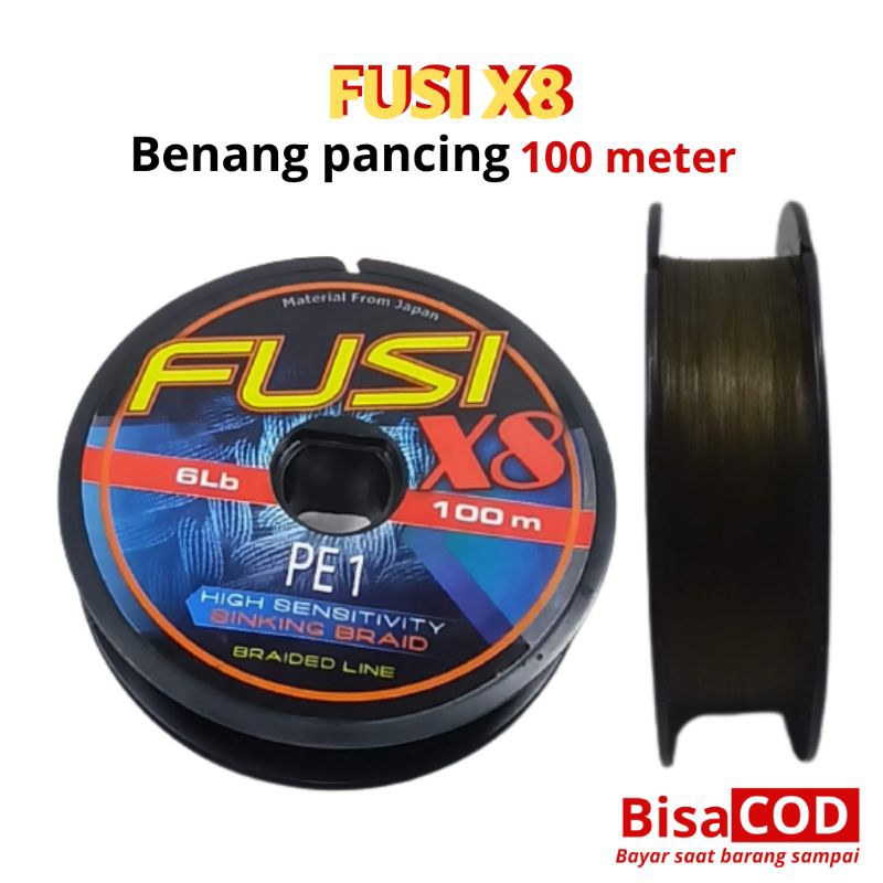 Jual PE FUSI X8 panjang 100 meter benang pancing | Shopee Indonesia