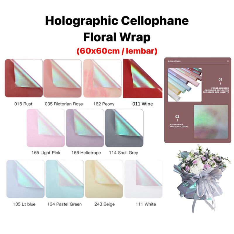 Jual Kertas Cellophane Buket Holo Bunga [Holographic] Flower Wrapping ...