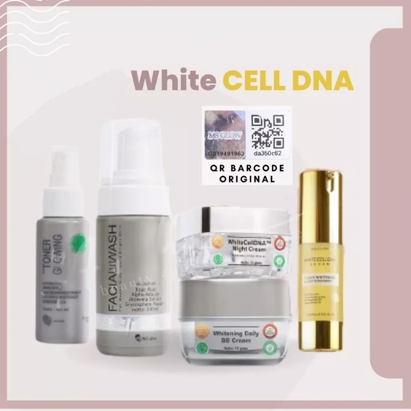 Jual WHITE CELL DNA NIGHT CREAM SERUM WCD MS GLOW ORIGINAL BARCODE FREE ...