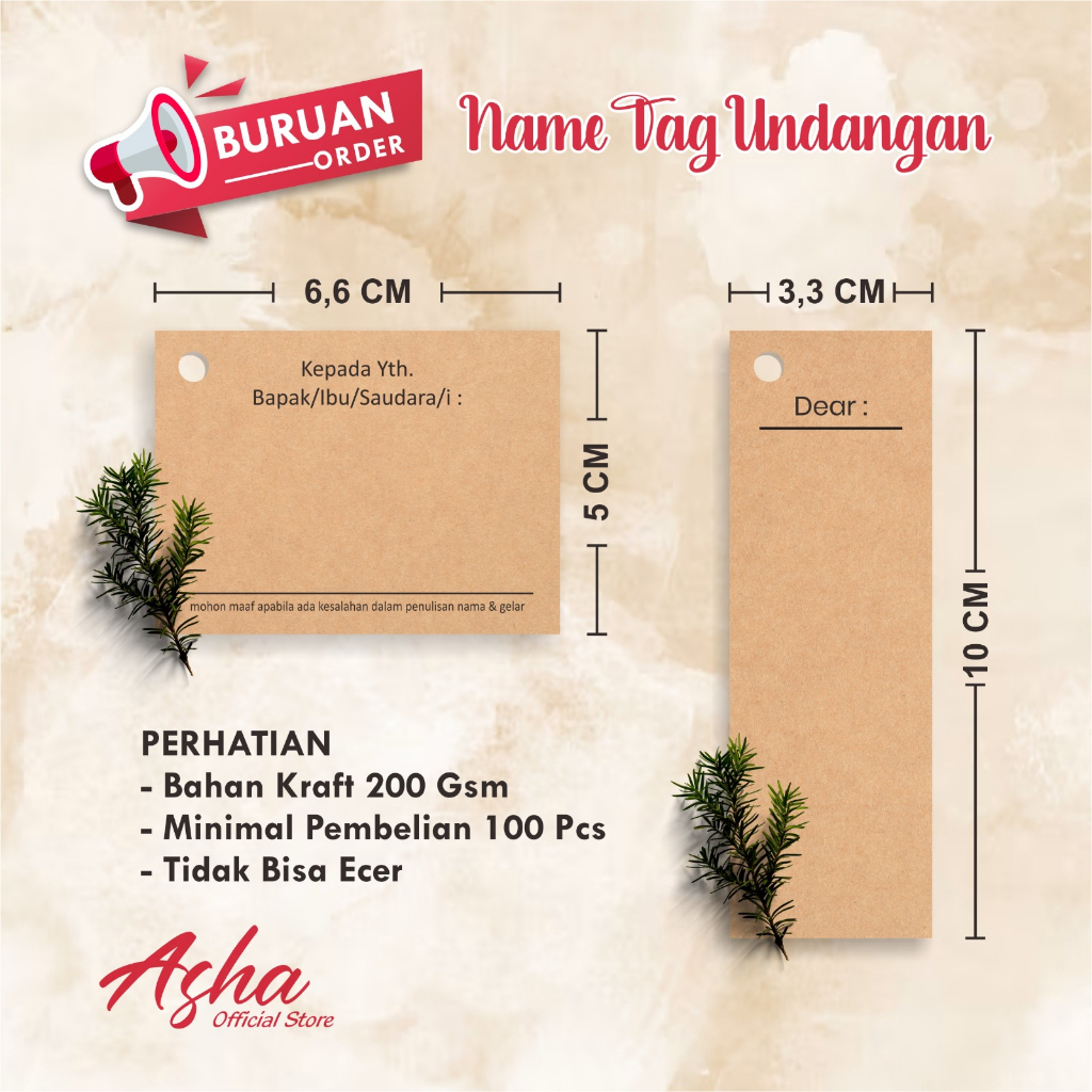 Jual NAME TAG UNDANGAN PERNIKAHAN - KARTU NAMA SOUVENIR ...
