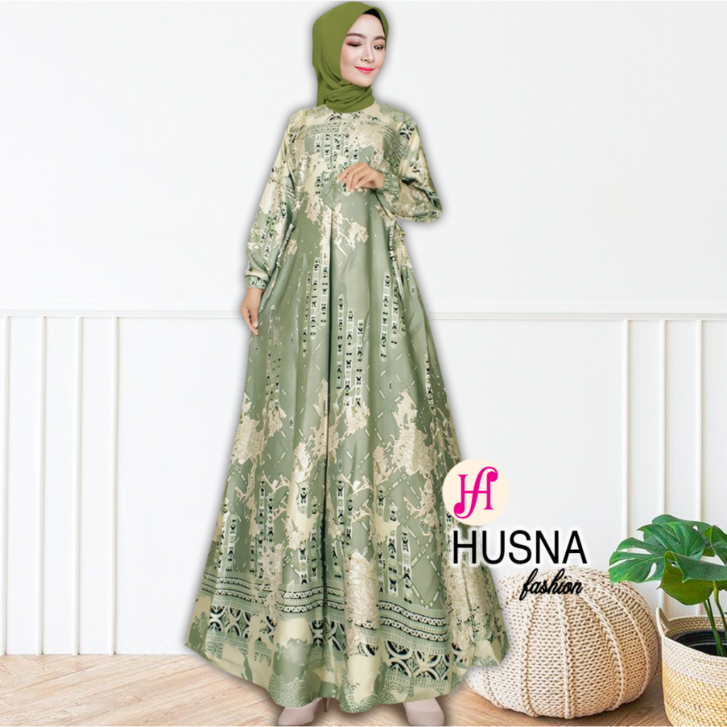 Jual Gamis muslim bahan silk premium Motif starla mewah jumbo ori murah ...