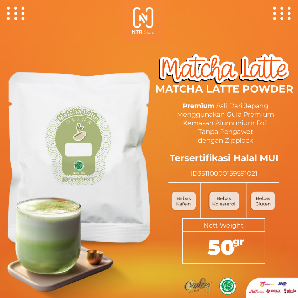 Jual Bubuk Minuman Matcha Latte Drink 50gr Tanpa Pengawet Pemanis BPOM ...