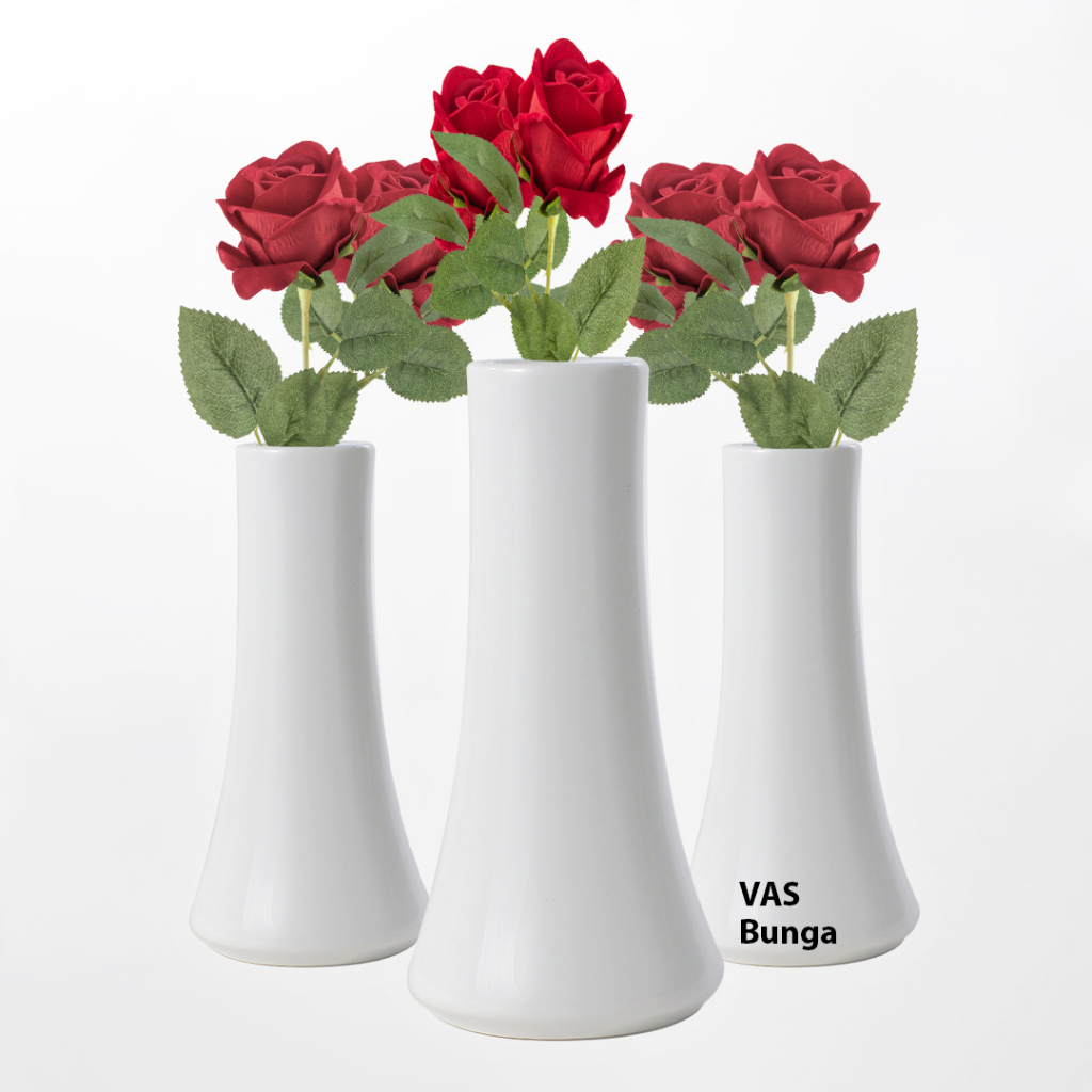 Jual Vas Bunga Keramik (1PCS) Putih Polos By Indo Keramik / FV07-PLS ...