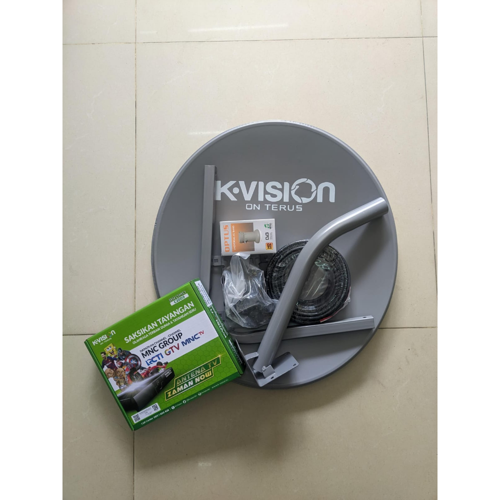 Jual SATU SET LENGKAP PAKET PARABOLA MINI KVISION ABU ODU 45CM (SOLID ...