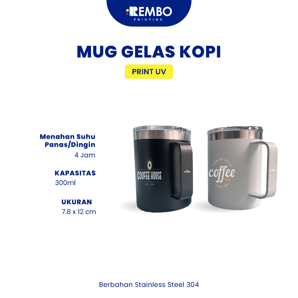 Jual Custom Travel Mug Gelas Kopi / Gelas Kopi / Cangkir Teh / Tahan ...