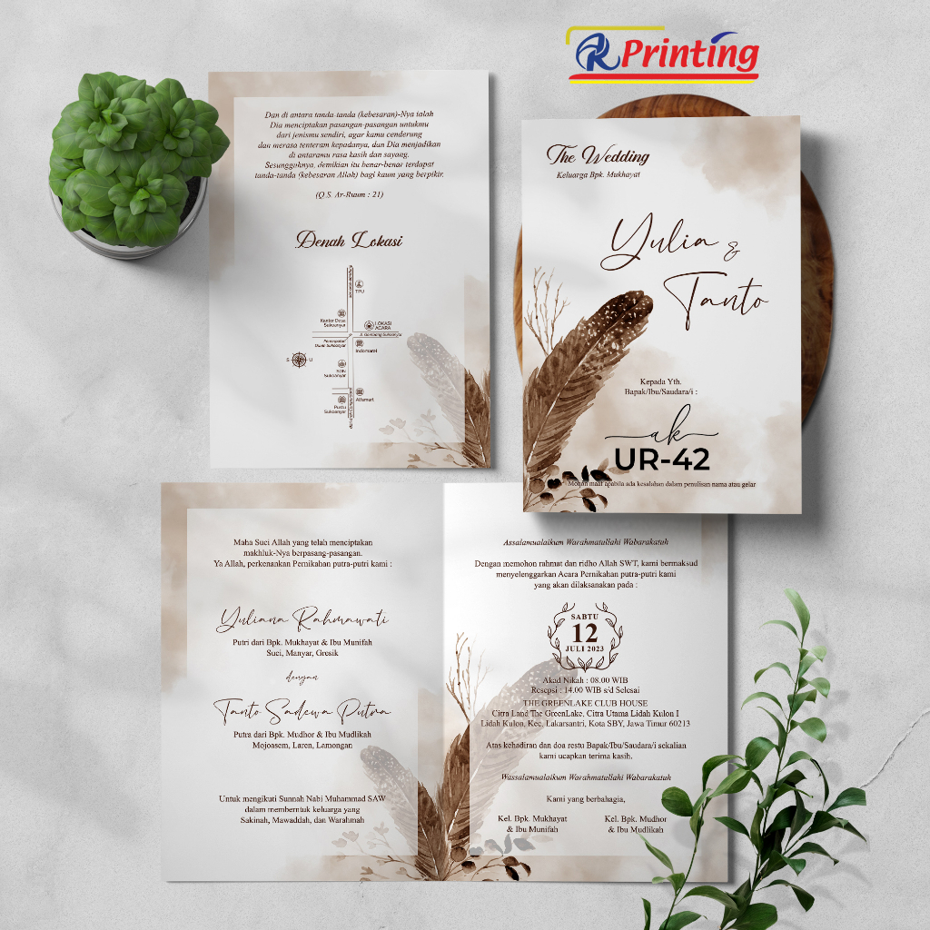 Jual Undangan Pernikahan Murah unik elegan Rustik Rustic Bunga COD ...