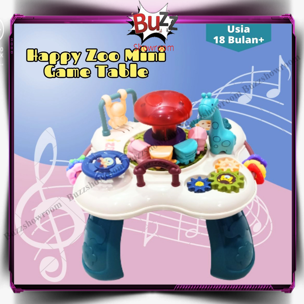 Jual Meja Edukasi Dini Happy Zoo Mainan Anak Multifungsi Mini Game ...