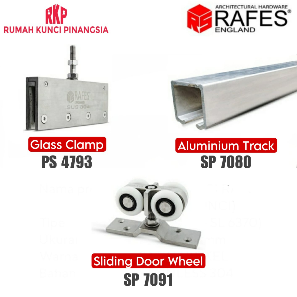 Jual [PAKET] REL PINTU KACA GESER SLIDING GLASS DOOR TRACK RAFES // PS ...