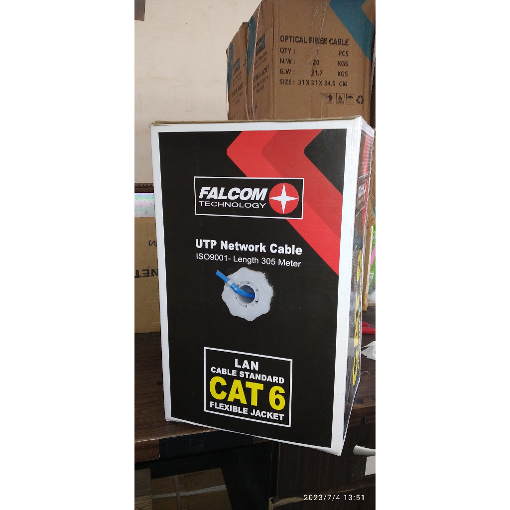 Jual Kabel Cat 6 UTP LAN Cat 6 - 1 roll 305 meter Original FALCOM | Shopee Indonesia