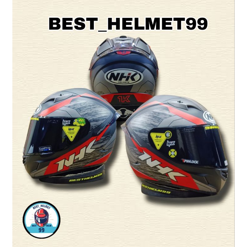 Jual HELM FULL FACE NHK GP-1000 MOTIF PAKET GANTENG SPOILER 2D | Shopee ...