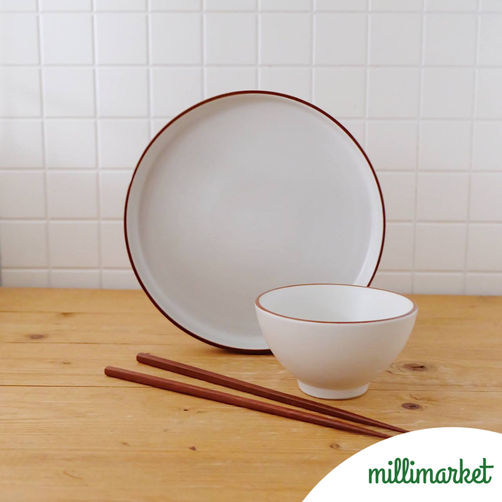 Jual YUMI SET SERIES / mangkok piring Gelas sumpit set keramik modern ...