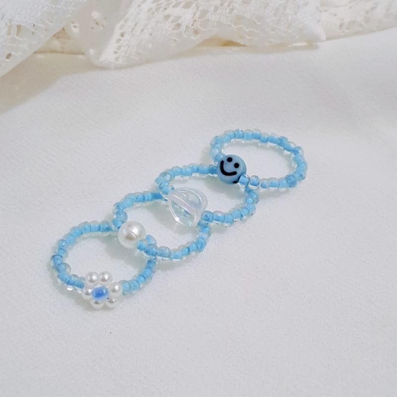 Jual BEADS RING BLUE INSIDE CINCIN MANIK BIRU AESTHETIC KOREA IDOL KPOP ...