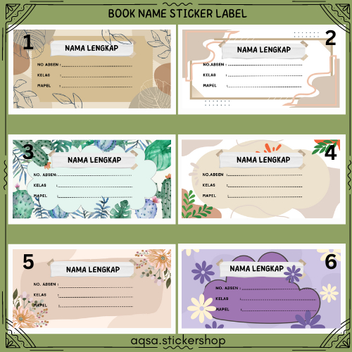 Jual Sticker label buku pelajaran custom nama/ STIKER MAPEL | Shopee ...