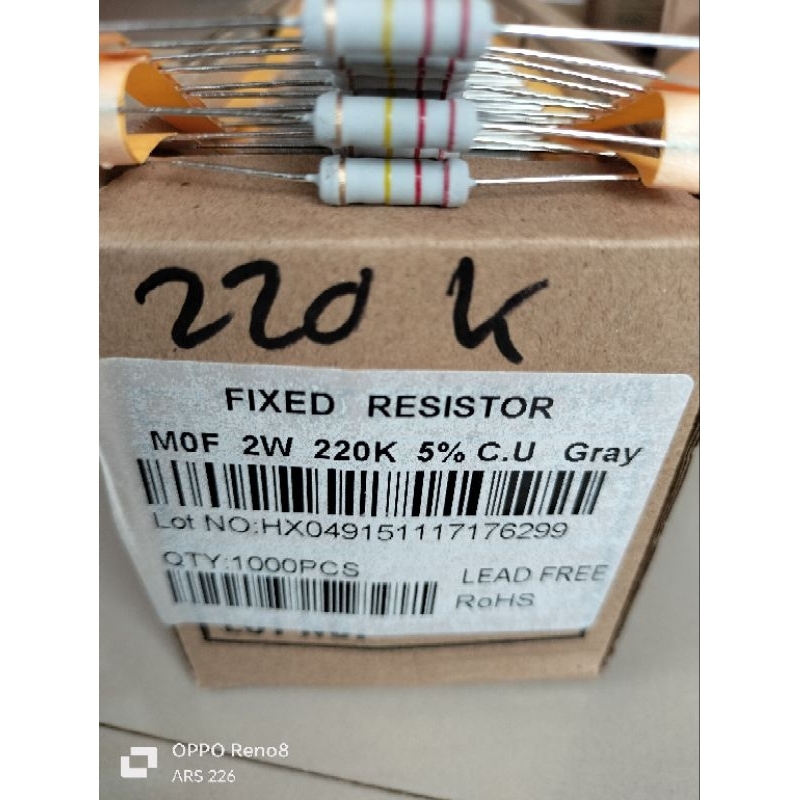 Jual RESISTOR 2W 220K TAIWAN ROLL | Shopee Indonesia