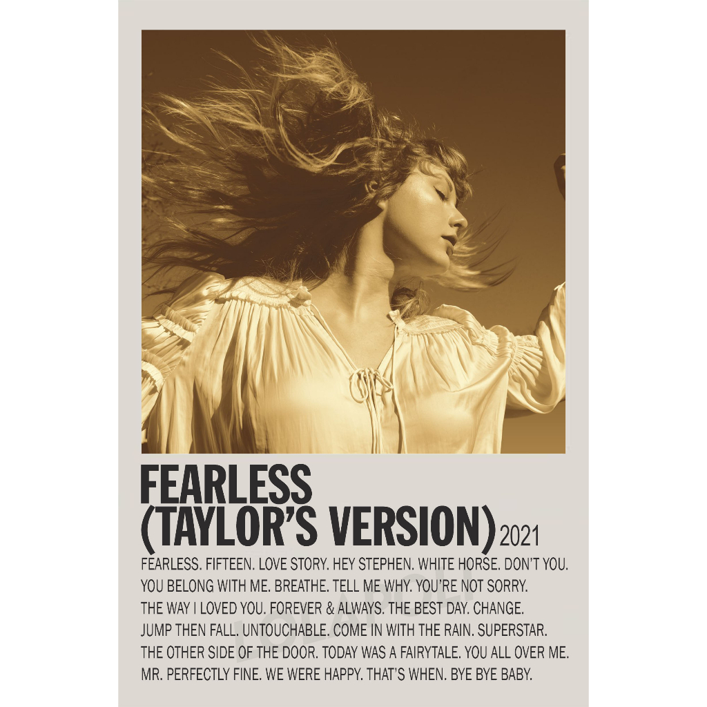 Jual Poster Cover Album Fearless (Taylor's Version) - Taylor Swift ...