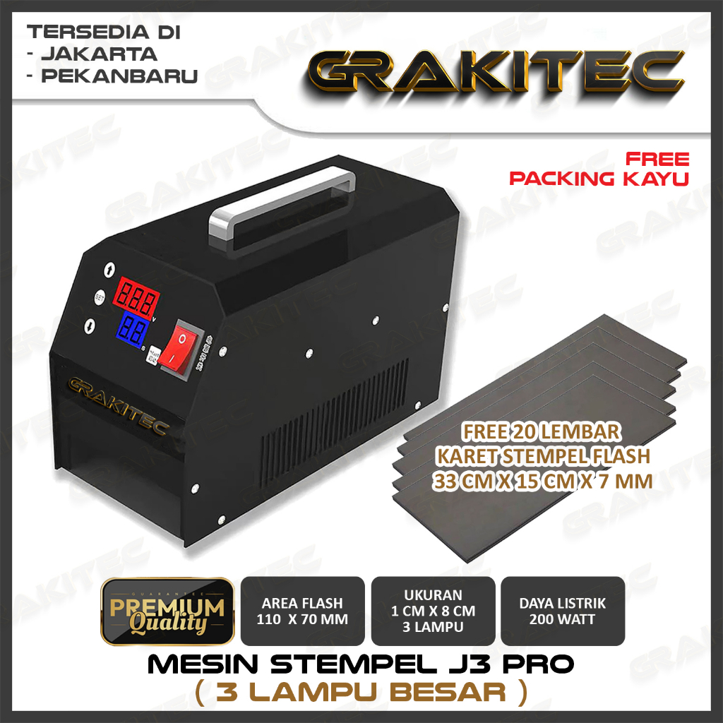 Jual Mesin Stempel Flash GKJ3PRO 3 Lampu KUALITAS IMPORT | Shopee Indonesia