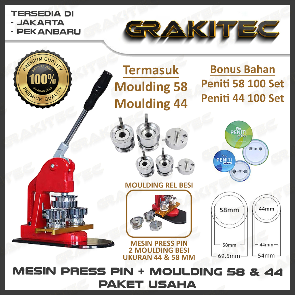 Jual MESIN PRESS PIN TERMASUK MOULDING 58 & 44 IMPORT MURAH AWET ...