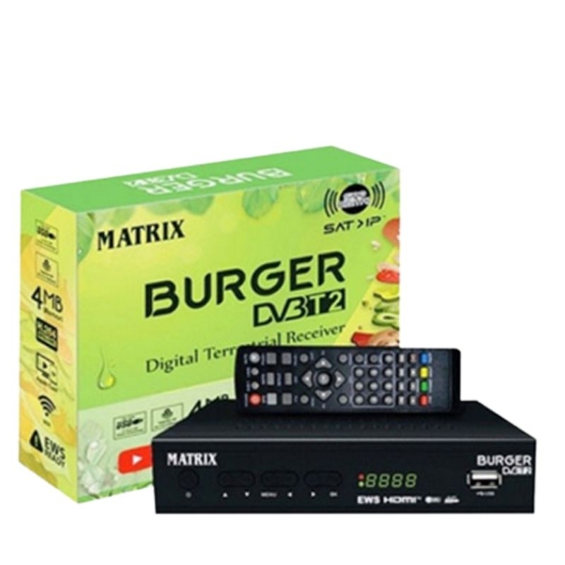Jual Set Top Box / STB Matrix Burger DVBT2 Hijau | Shopee Indonesia