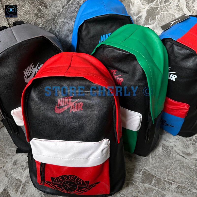 Jual Tas Ransel Jordan Retro 1 Leather Logo Wings / Tas Sekolah ...