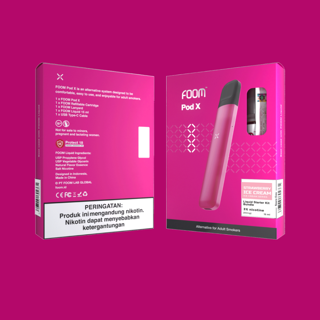 Jual FOOM POD X BUNDLING LIQUID (HOT PINK ICE CREAM STRAWBERRY 15ML ...