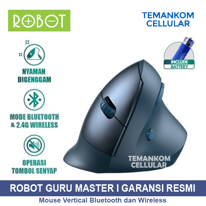 Jual Mouse Vertical Bluetooth Wireless Robot GURU Master 1 Garansi ...