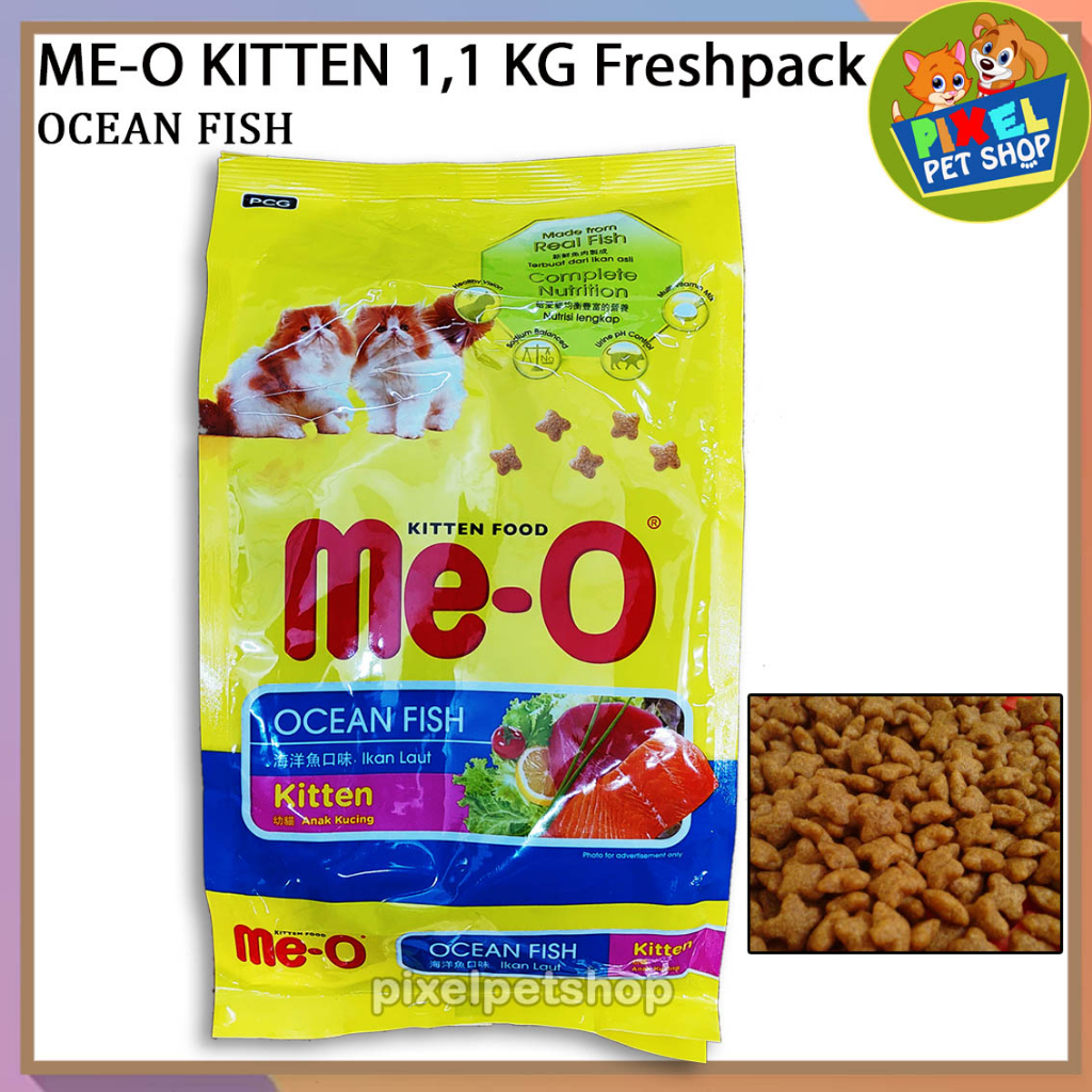Jual Me-O Meo Kitten Ocean Fish 1,1 Kg FRESH PACK PIXEL PET SHOP ...