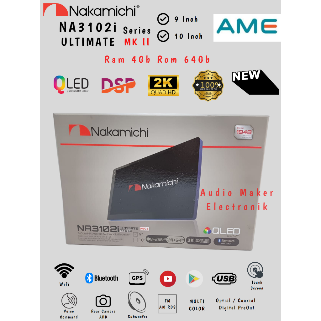 Jual Head Unit Android Nakamichi 9 Inch NA-3102i Ultimate Series MK 2 - Nakamichi Ultimate ...