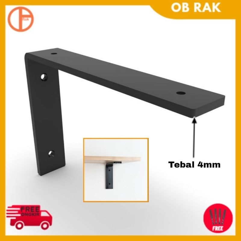 Jual rak besi siku penyangga ambalan/penahan papan simple dan kuat siku ...