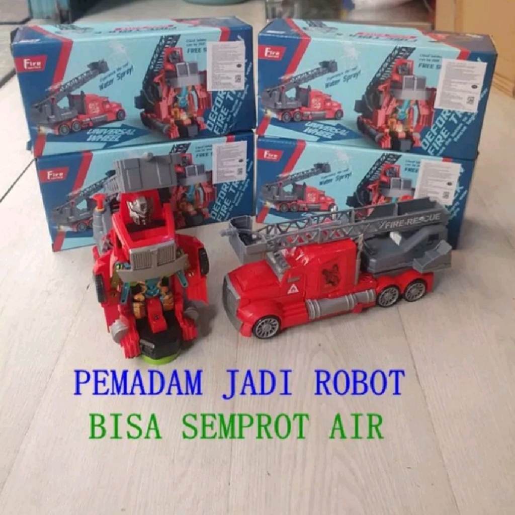 Jual Mainan Mobil Pemadam Jadi Robot Bisa Semprot Air AK 999 | Mainan ...