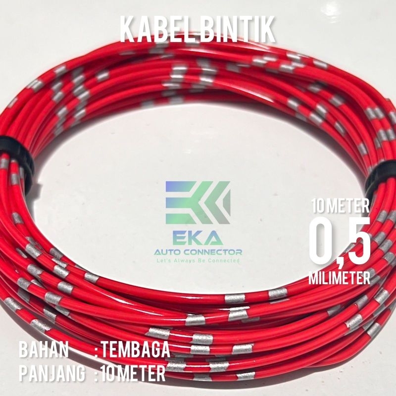 Jual KABEL BINTIK SERABUT TEMBAGA 0.5MM X 10M KABEL BODY MOTOR MOBIL | Shopee Indonesia