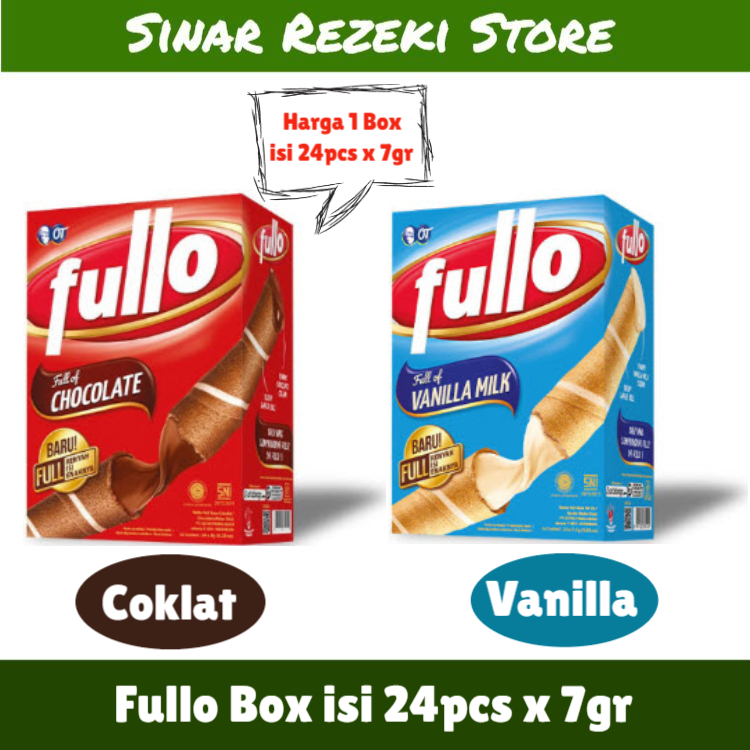 Jual Wafer Fullo Box [24 Pcs x 7,5 gr] / Fullo Vanilla / Fullo Coklat ...