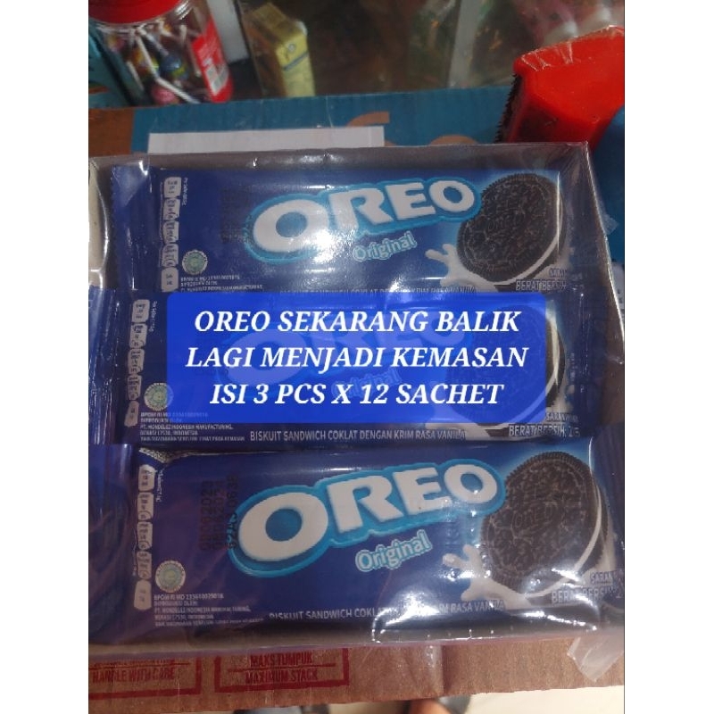 Jual Oreo ORIGINAL isi 3 x 12 Sachet Krim VANILA 27.5 Gram. | Shopee Indonesia