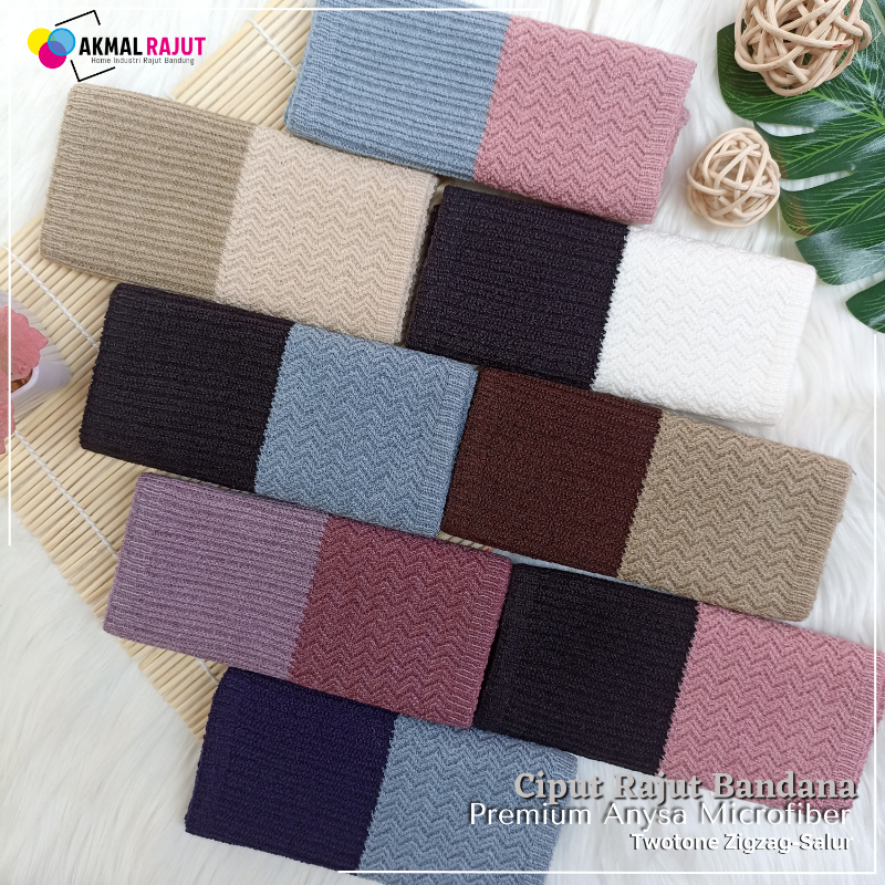 Jual Ciput Rajut Inner Bandana Premium Anysa Microfiber 2 Warna Zigzag ...