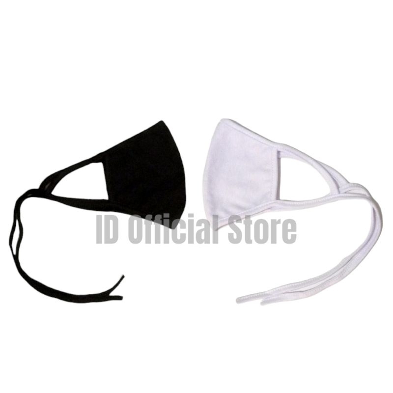 Jual MASKER POLOS HITAM PUTIH JAHIT TENGAH / MASKER KAIN KATUN / GROSIR ...