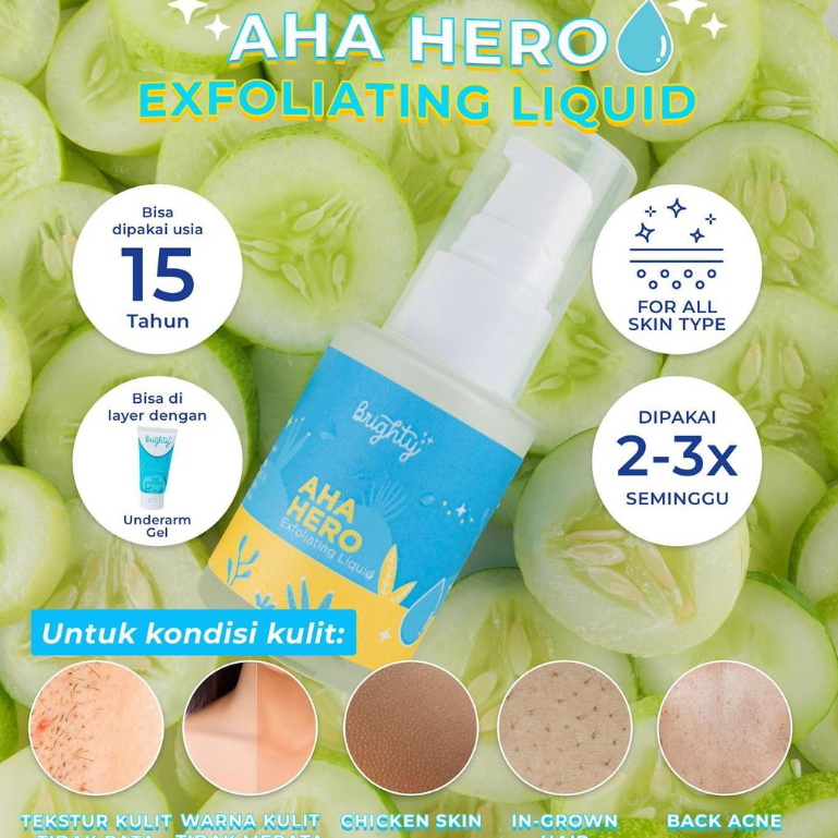 Jual BRIGHTY AHA HERO Exfoliating Liquid (Serum Pencerah Ketiak ...