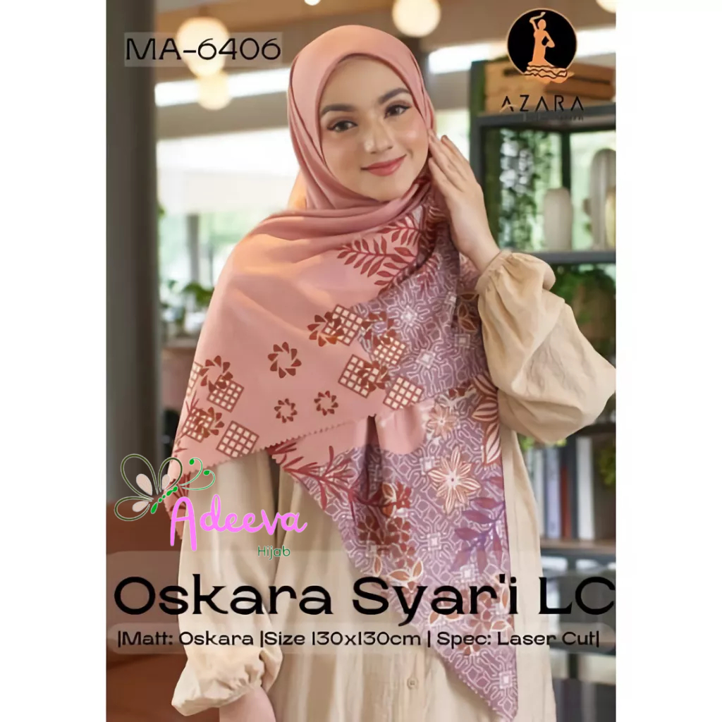 Jual Hijab Segi Empat Azara Motif Syari / Jumbo ( 130X130 cm ) Voal ...