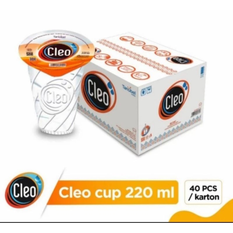 Jual Cleo Air Murni Cup 220 ml ( 1 dus isi 40 cup ) NB : Beli 3 Kotak Lebih murah | Shopee Indonesia