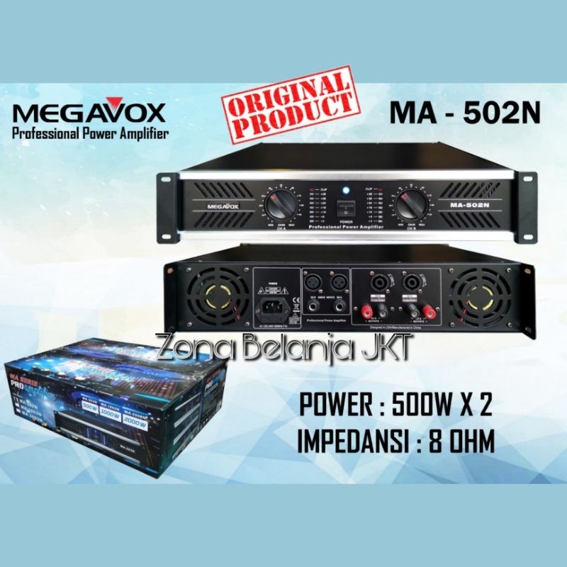 Jual POWER AMPLIFIER MEGAVOX MA 502N 2 CHANNEL 2 X 500 WATT ORIGINAL | Shopee Indonesia