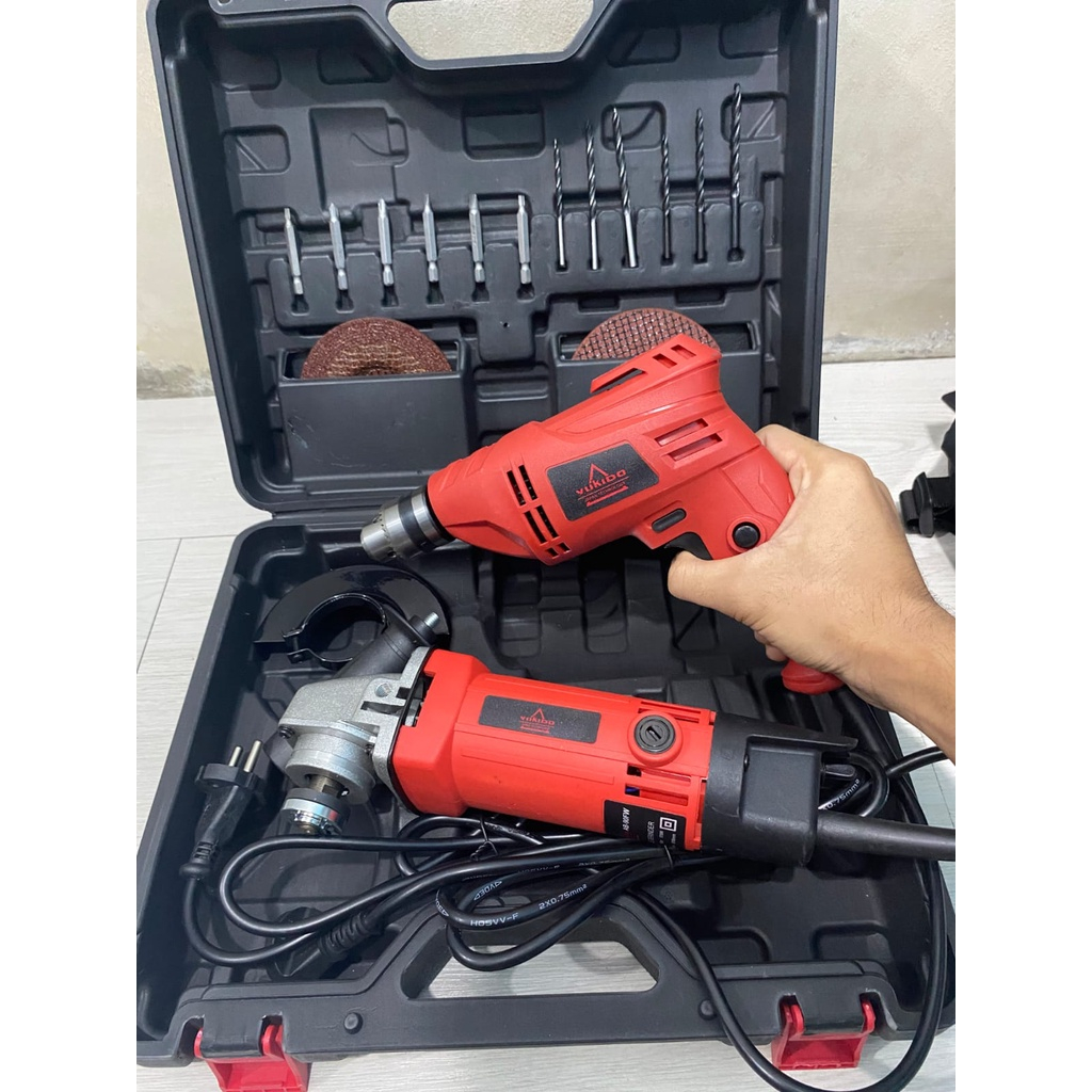 Jual Mesin Gerinda dan bor paket bor gerinda paket pertukangan Mesin Bor Listrik 10mm /gerinda ...