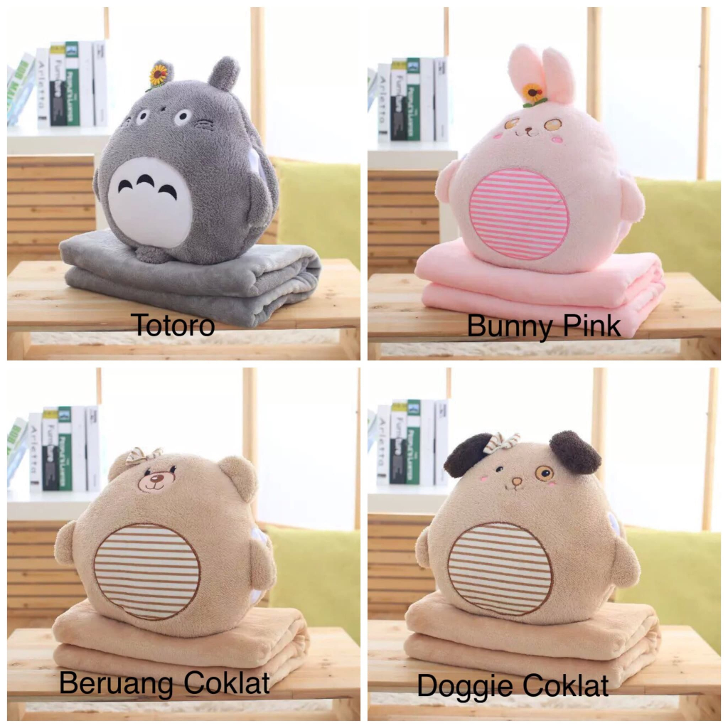 Jual Boneka Bantal Selimut 3in1 Balmut Totoro Balmut Bunny Balmut Bear ...