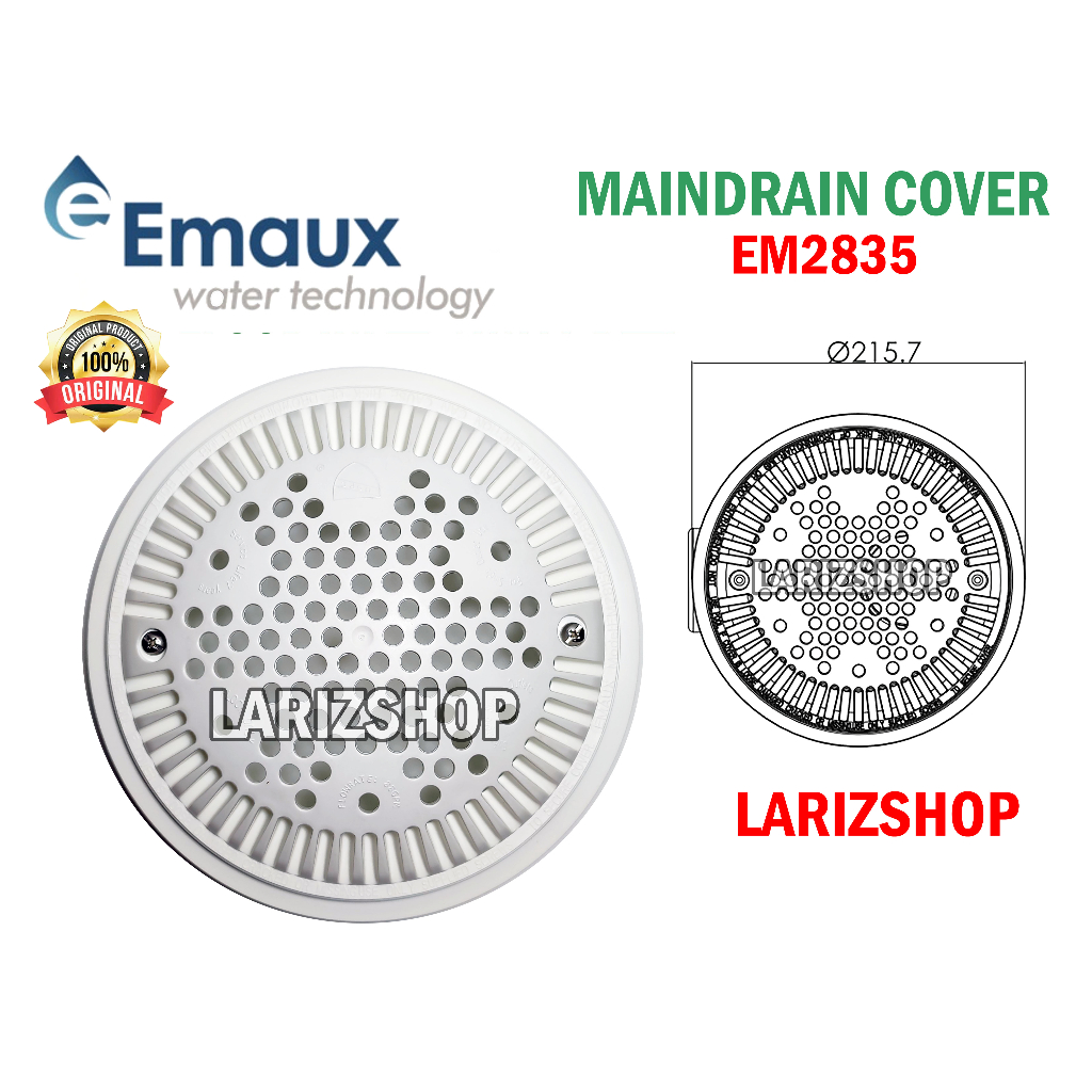 Jual Cover Maindrain Anti Vortex Emaux EM2835 Kolam Renang / Tutup Main ...