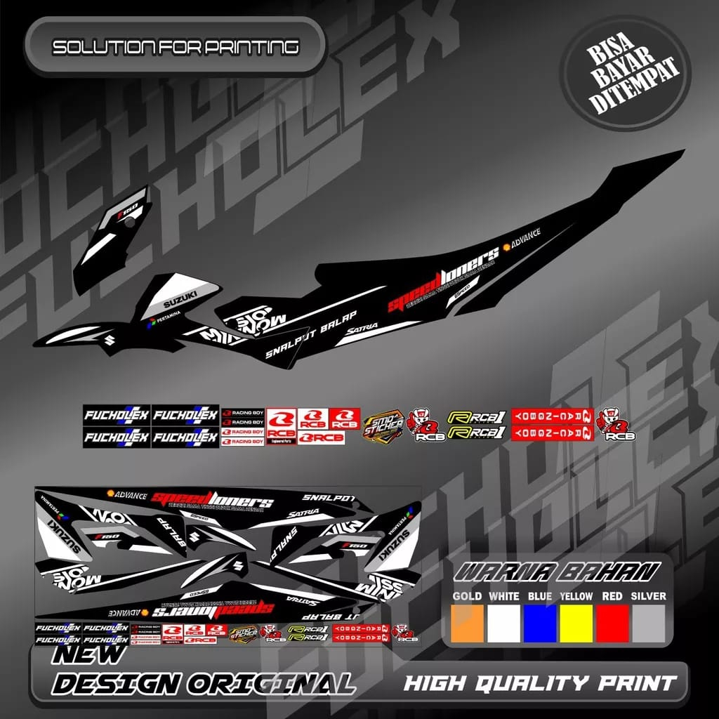 Jual STRIPING STICKER VARIASI MOTOR SUZUKI SATRIA FU FACELIFT TIPE S ...