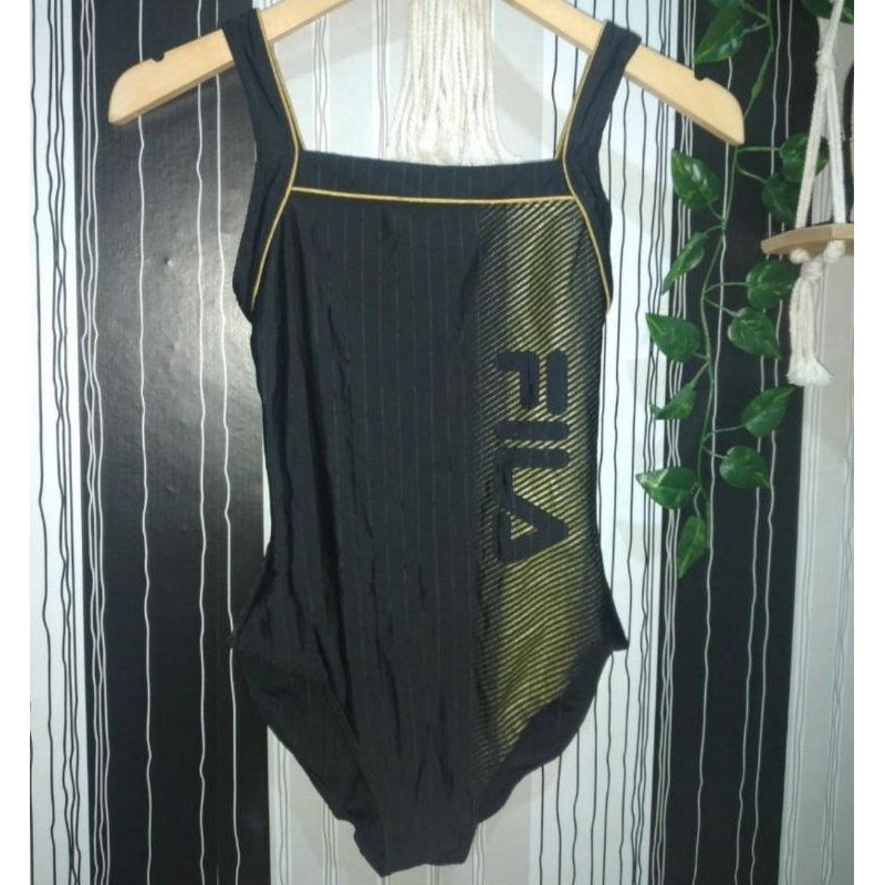 Jual Swimsuit Baju Renang Leotard Fila Hitam | Shopee Indonesia