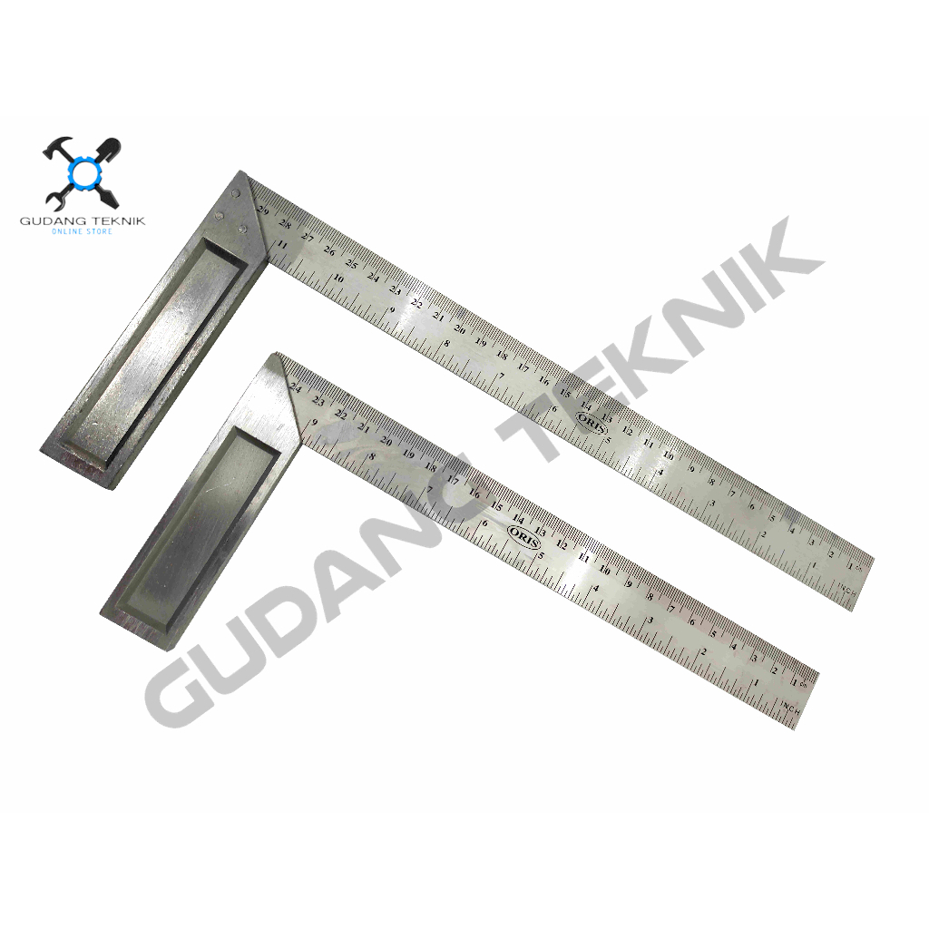 Jual (ORIS) Penggaris Siku Tukang Besi 10" 12" ORIS / Penggaris Garis ...
