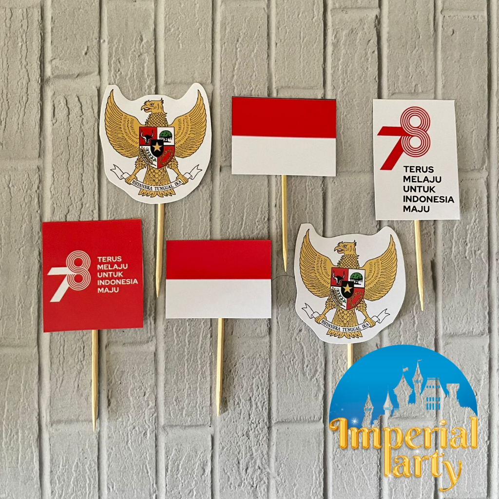 Jual Cake Cupcake Topper Tusukan Kue Indonesia Merah Putih Dirgahayu ...