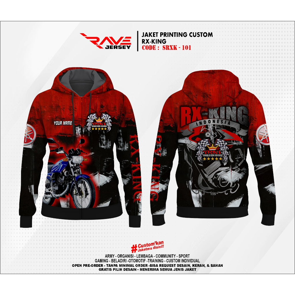 Jual JAKET MOTOR RX KING FULL PRINTING SUBLIMATION CUSTOM (DESAIN SUKA ...